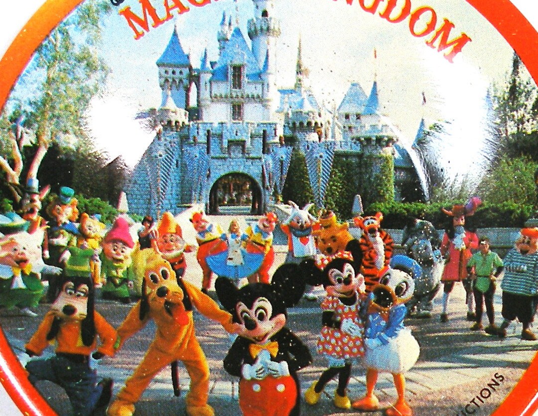 SALE 1970s Disney Characters, Magic Kingdom Tin Toy Tea Plate. 3 1/4 ...