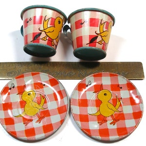 Humpy Dumpty 1930s Tin Toy Tea Set. 7 Pieces by Ohio Art Co. Made in ...
