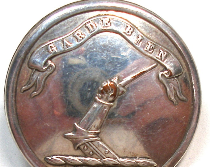 1800s Livery BUTTON, Armored Arm Holding a Dagger. 1". Made in ...