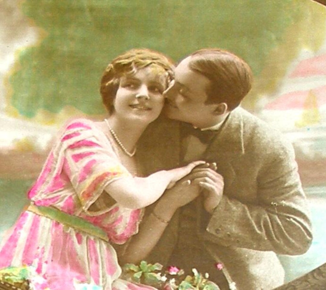 1920s French Postcard, Romantic Couple. RPPC. Real Photo Postcard ...