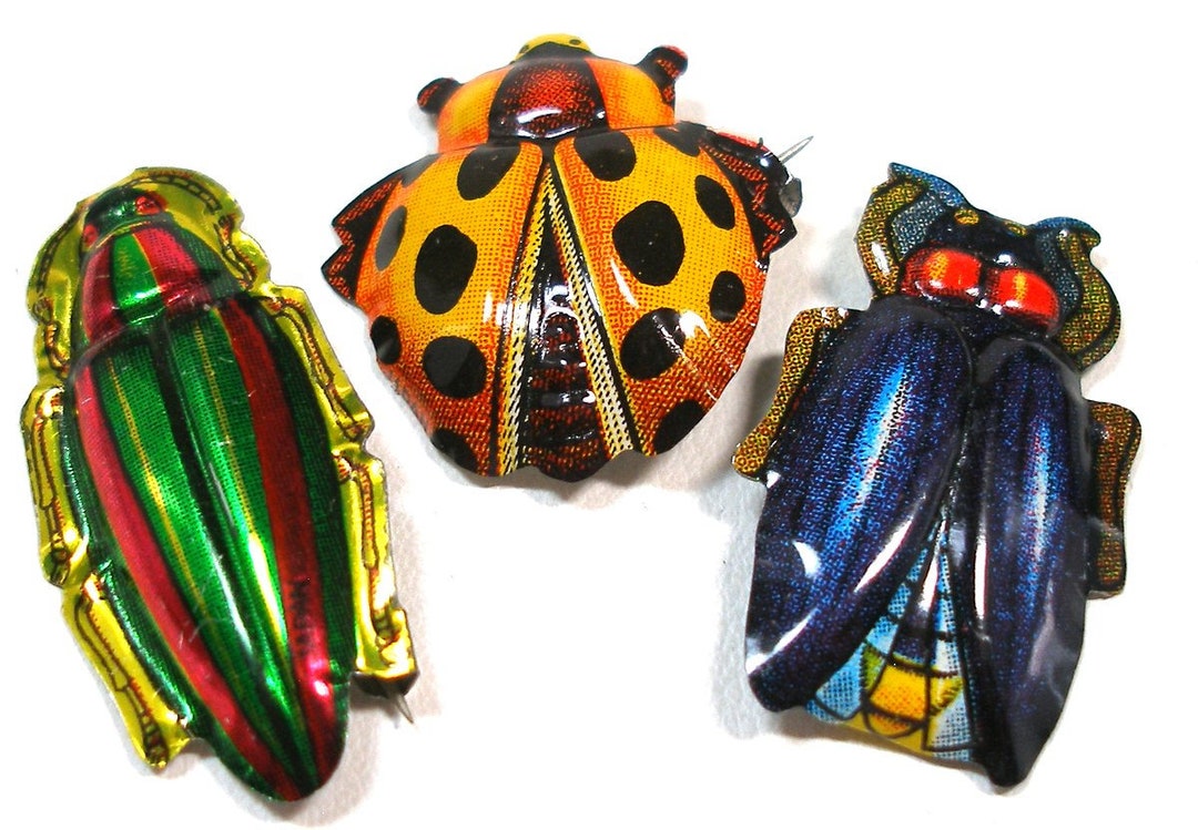 3 BUG Brooches. 60s Metal Insect Toy Costume Jewelry. Made in Japan. - Etsy