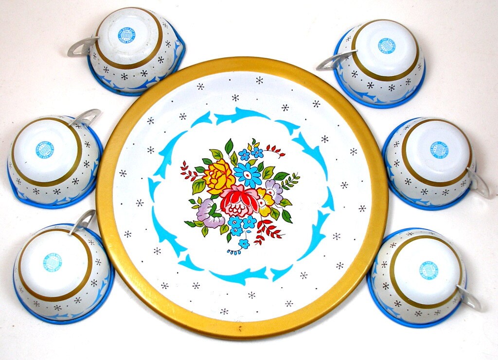 50s Tin Toy Tea Set Blue Heaven by Ohio Art Co. 15 Pieces - Etsy