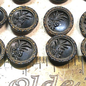 Full Card of 1800s BUTTONS. 24 Victorian French Metal Buttons. 9/16 ...