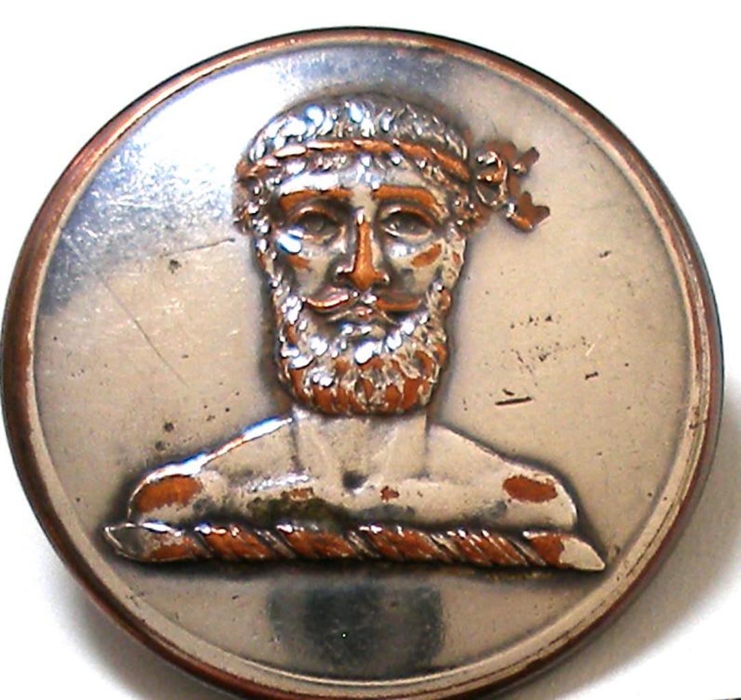 1800s Livery BUTTON. Man With Headband. Silver Plated Brass Button 1. A ...