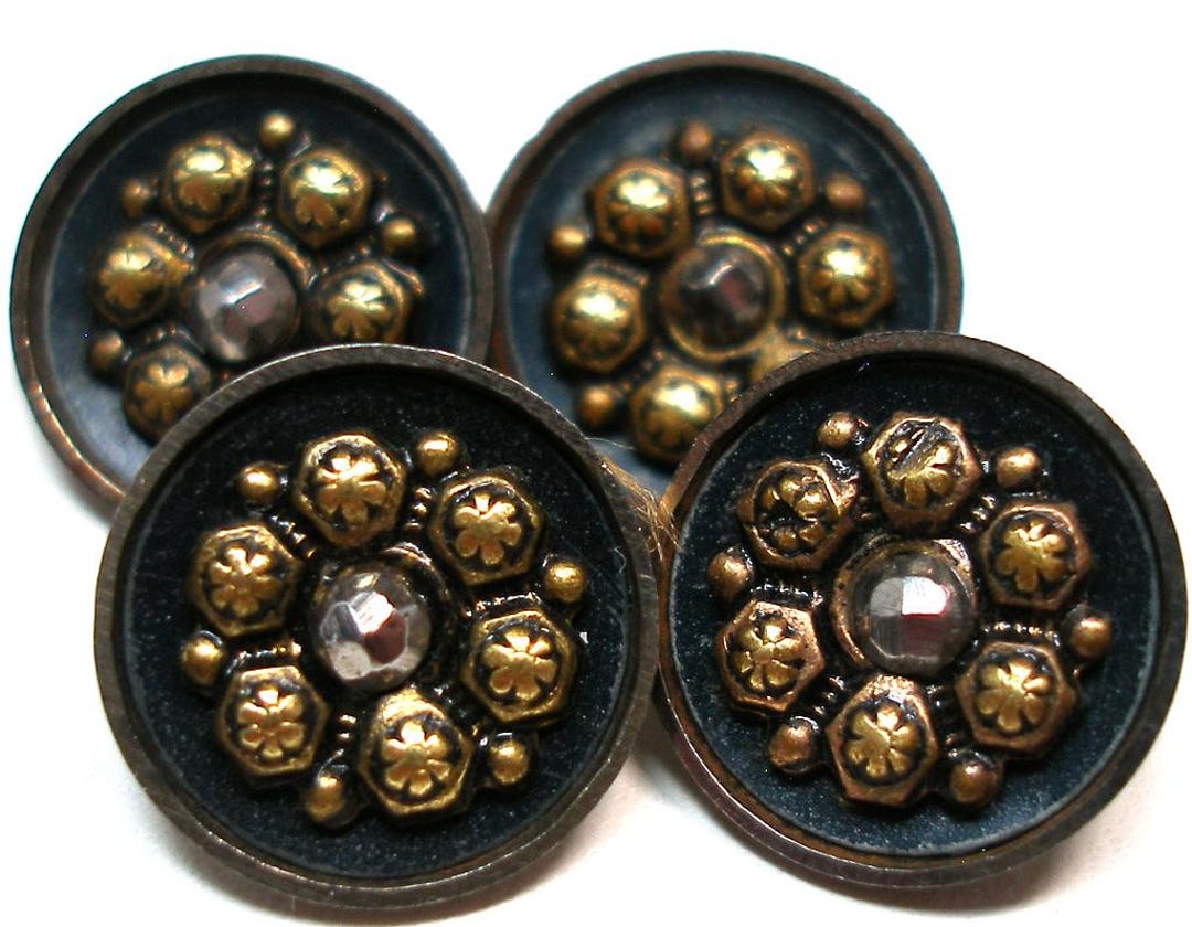 1800s Antique Cut Steel BUTTONS. 1/2" Victorian Steel Cups. 19th ...