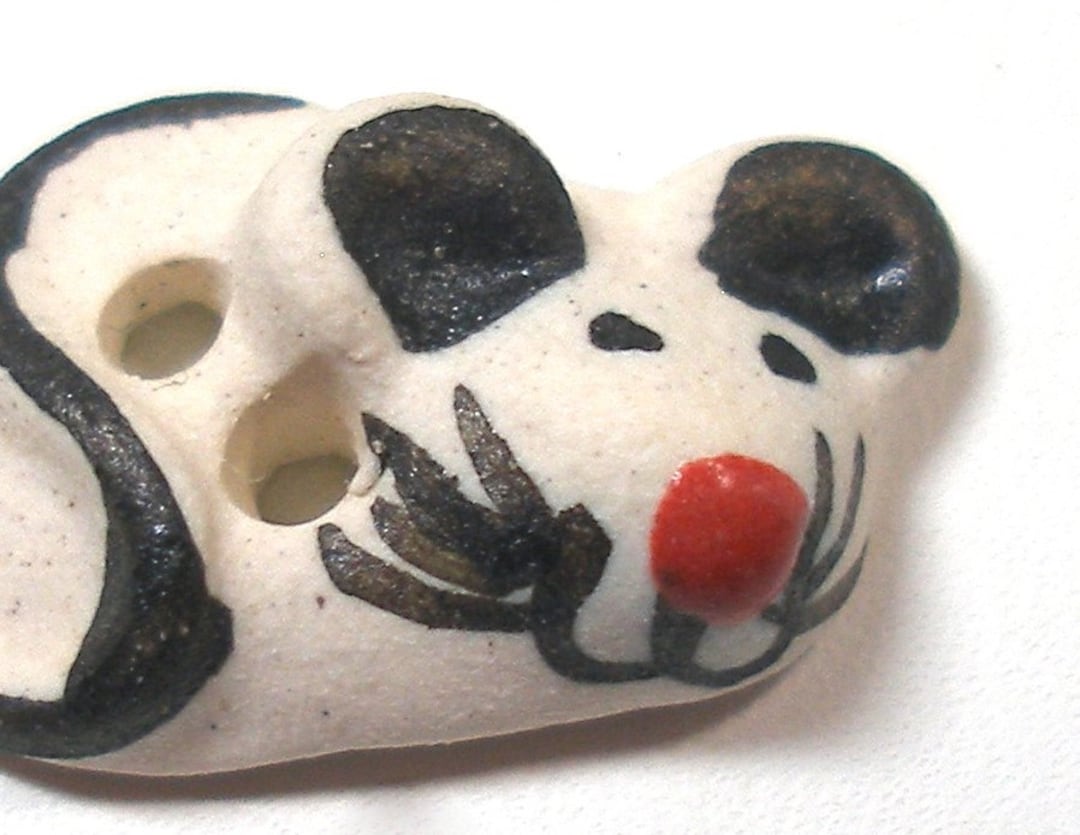 Mini MOUSE Button. Handmade Ceramic Happy Mouse, 3/4" Special Accent ...