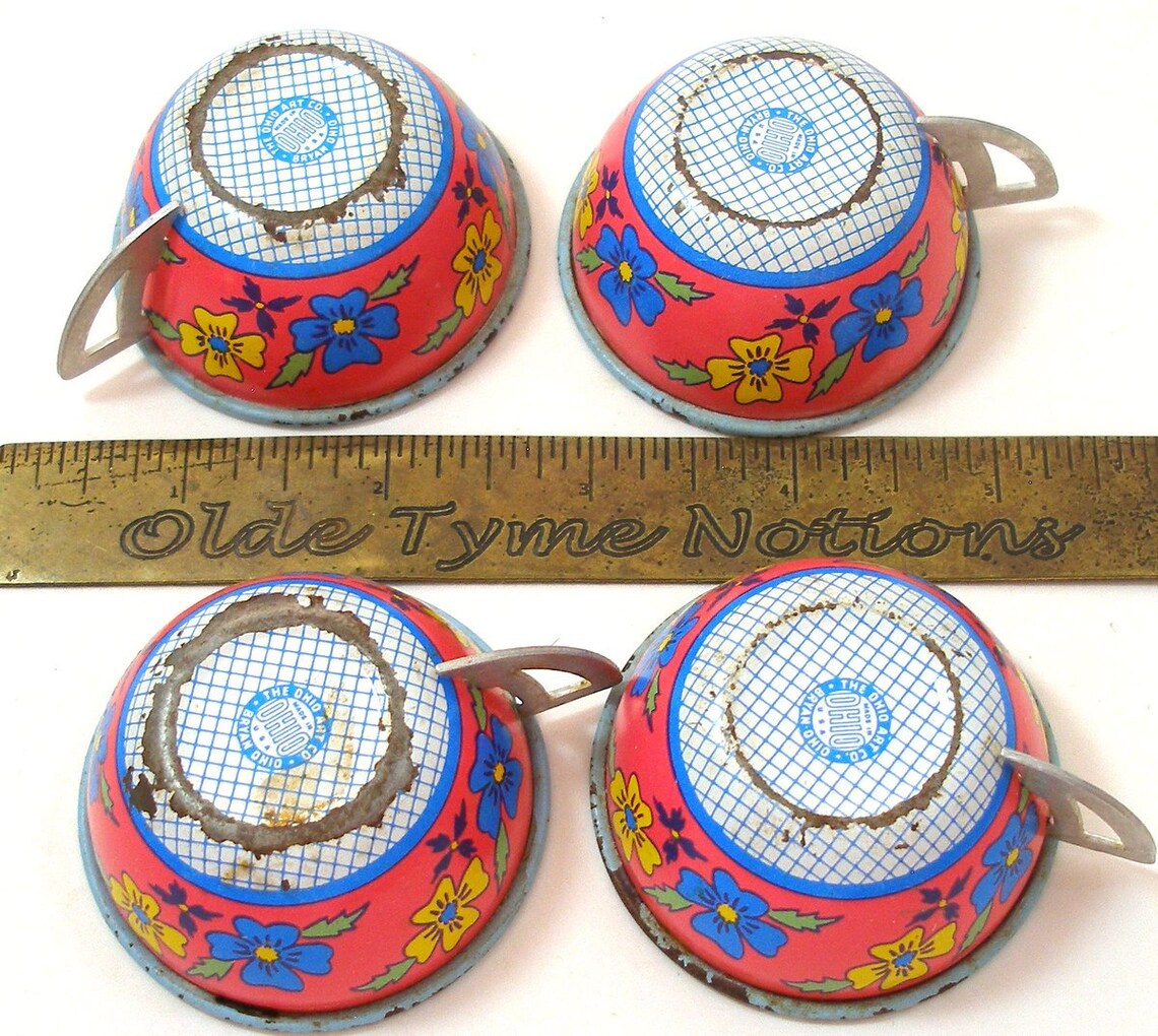 Vintage Tin Toy Tea Set With Flowers. 1950s Litho by Ohio Art | Etsy