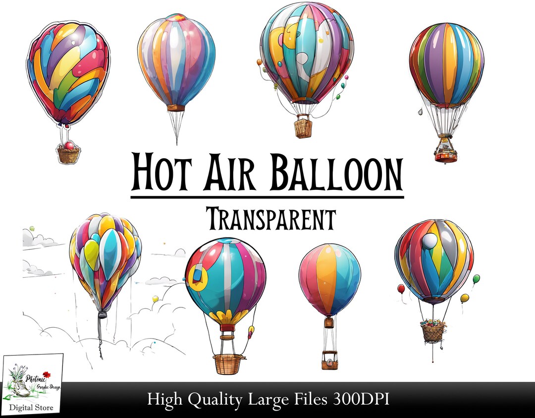 20 PNG Hot Air Balloon Clipart, Balloon Basket Air Travel Clip Art ...