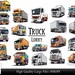 Lorry Trucks Vehicle Collection Clipart, 25 PNG Colourful Truck ...