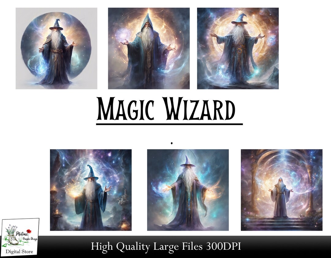 20 PNG Magical Wizard Wand Spell Casting Clipart Bundle, Magic Potion ...