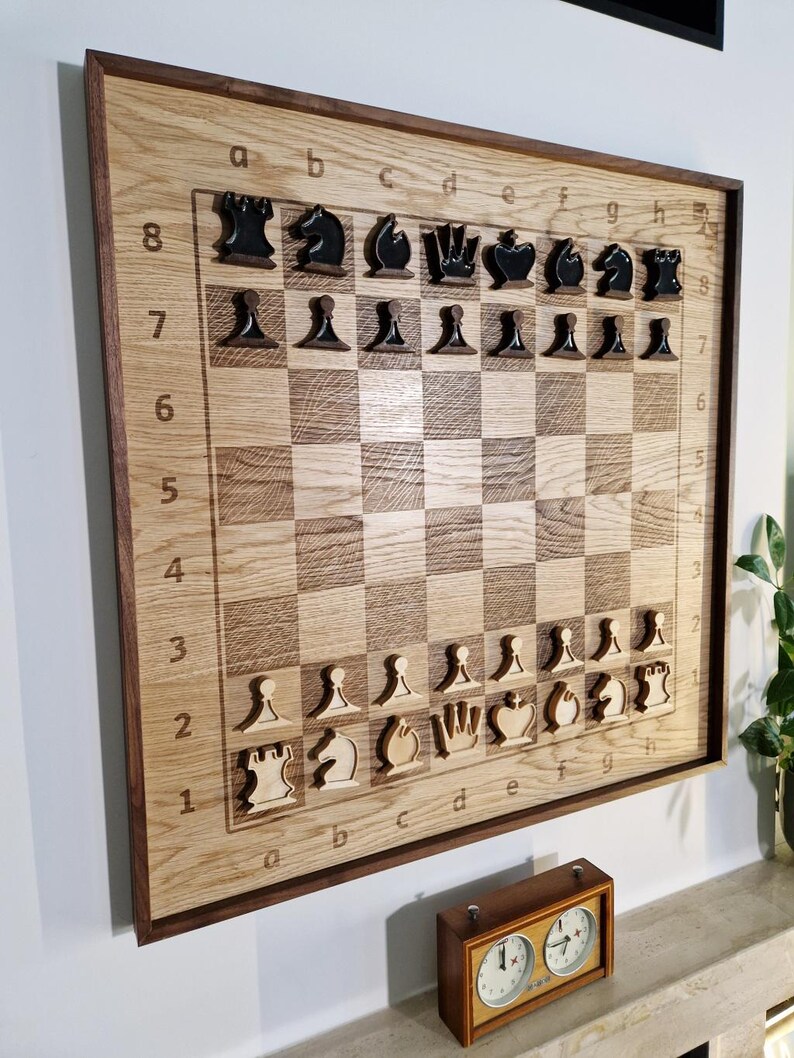Large CHESSBOARD Vertical Chess. Professional Chess Set to Hang on the ...