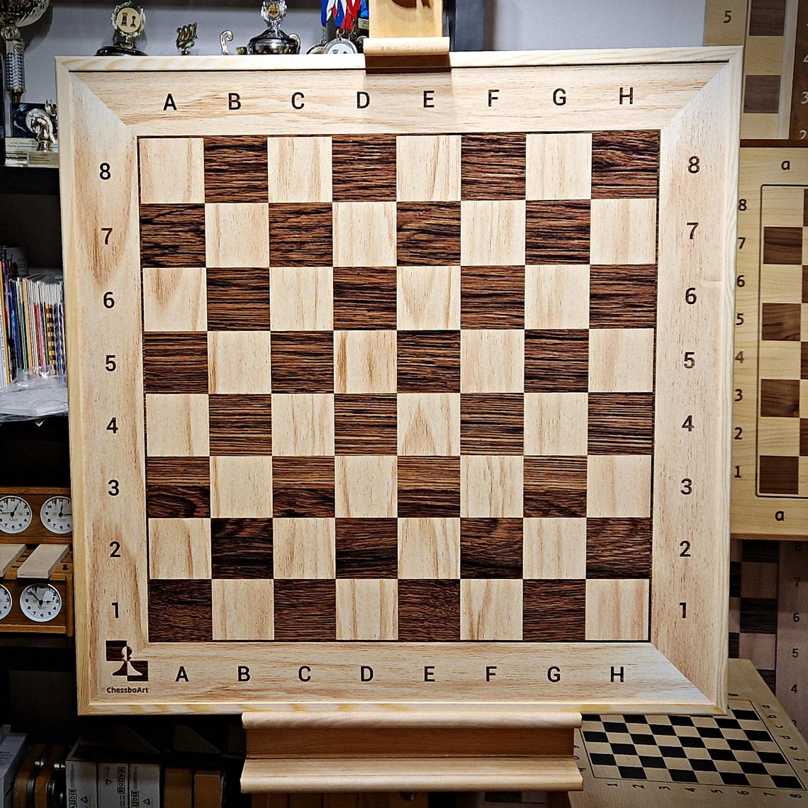 Professional Chess Set- Vertical. Large Wall-mounted Magnetic Demo Chessboard – Artistic Pieces ...
