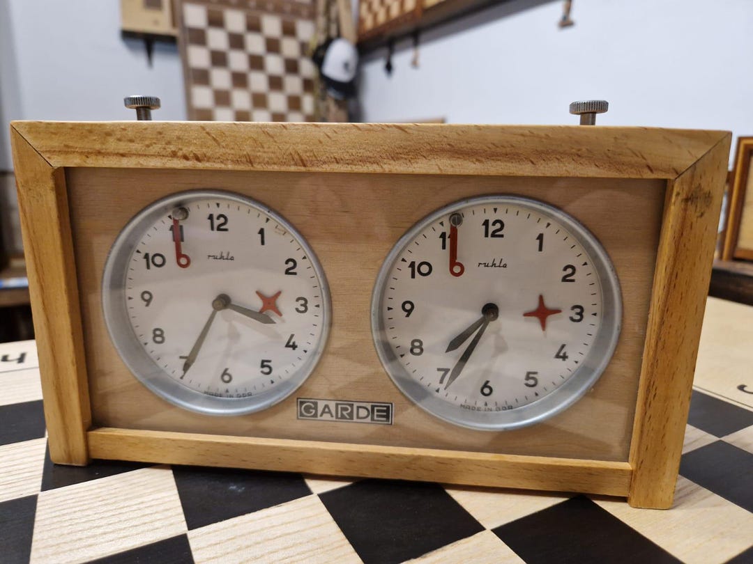 Vintage Wooden Mechanical Chess Clocks Ruhla Garde Light Wood ...