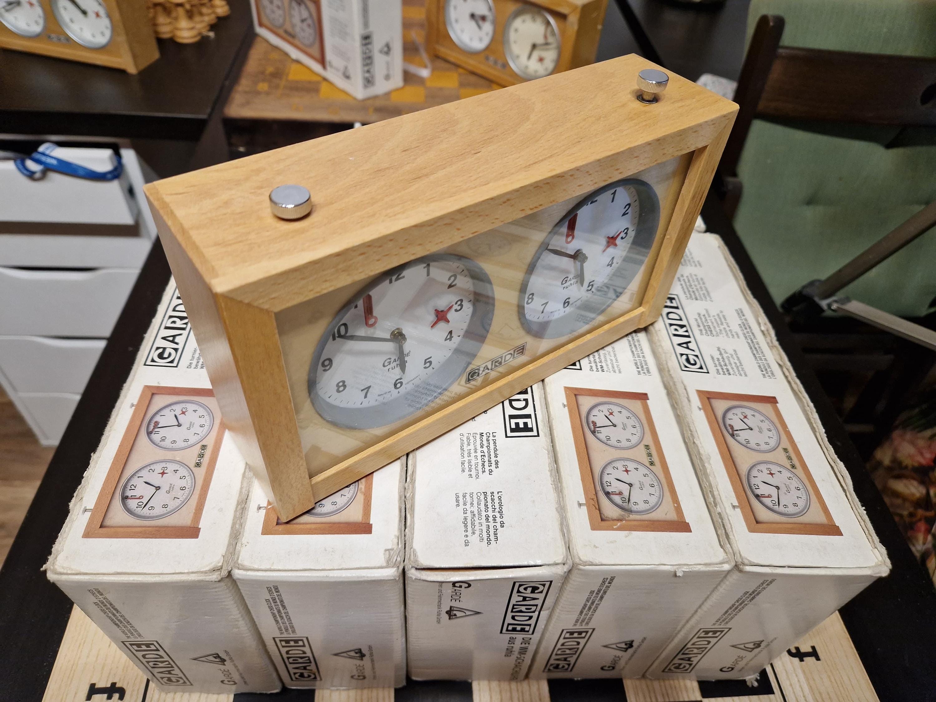 Vintage Wooden Mechanical Chess Clocks - Ruhla Garde, Very Good ...
