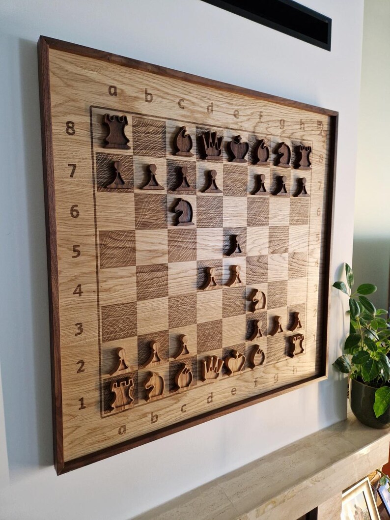 Large CHESSBOARD Vertical Chess. Professional Chess Set to Hang on the ...