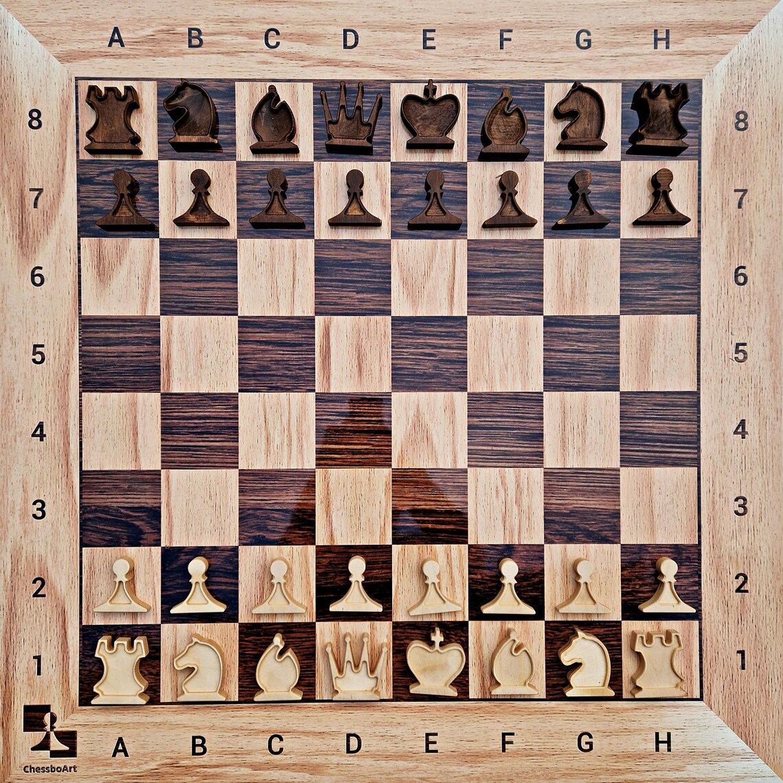 Professional Chess Set- Vertical. Large Wall-mounted Magnetic Demo Chessboard – Artistic Pieces ...