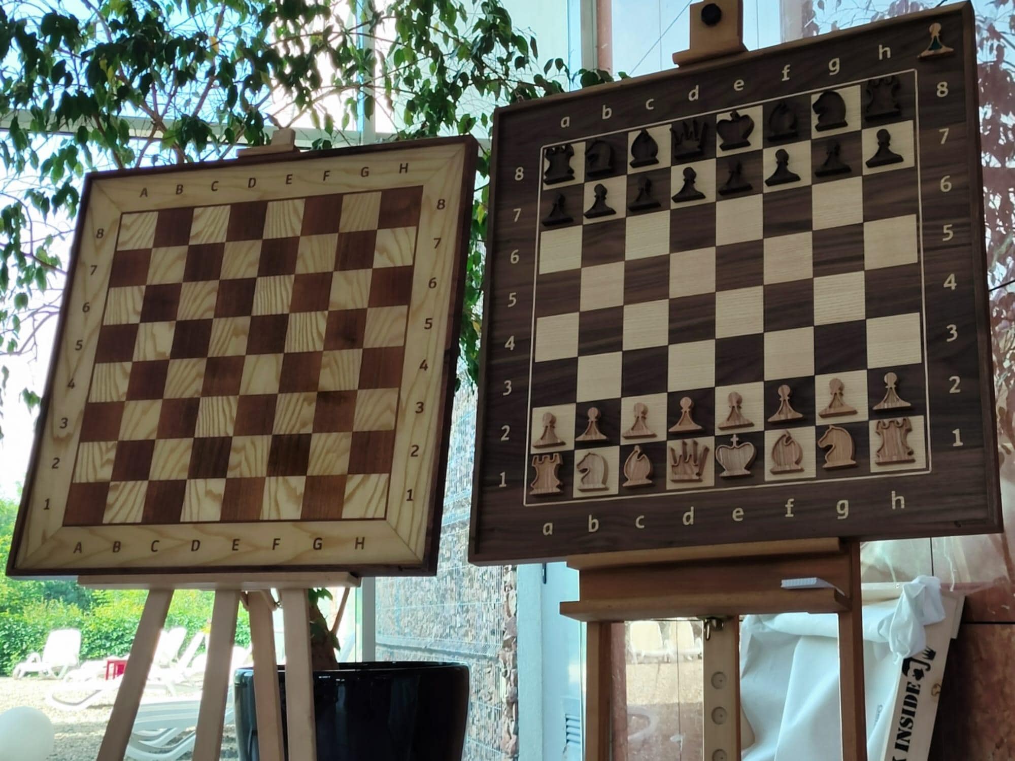 Artistic Vertical Chess Set, Chessboard, Art Design, Handcraft and Wood ...
