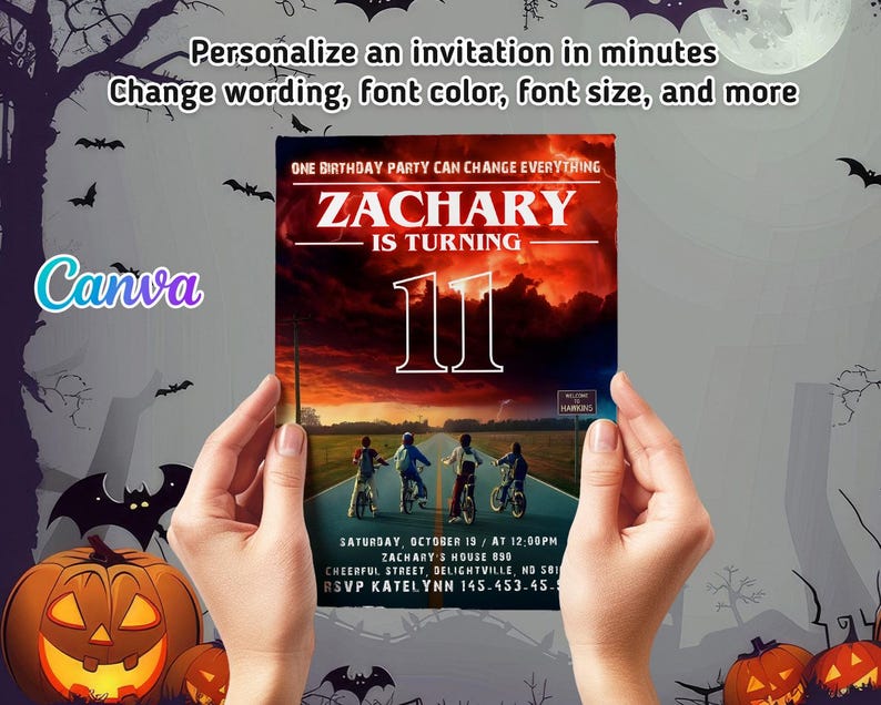 Invitación de cumpleaños de Stranger Things, invitación de cumpleaños ...