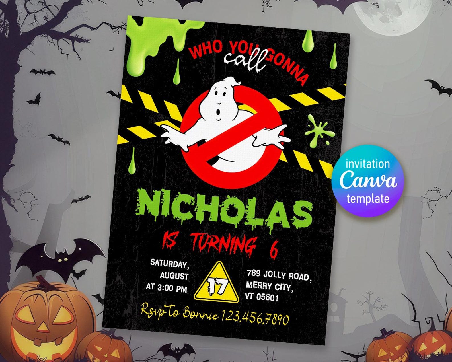 Ghostbusters Birthday Invitation, Printable Editable Invite, Frozen ...