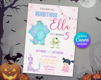Monster Birthday Invitation, Printable Monsters University Template ...