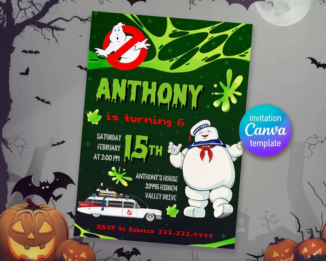Ghostbusters Birthday Invitation, Printable Editable Invite, Frozen ...