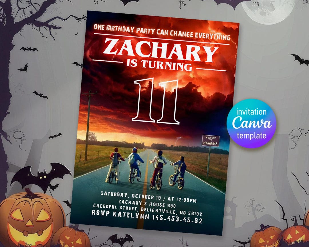 Invitación de cumpleaños de Stranger Things, invitación de cumpleaños ...