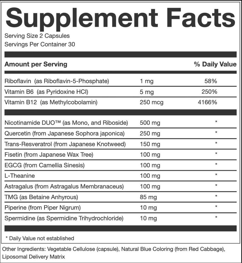 NAD+ Liposomal Longevity Complex AEON 3.0 With Nicotinamide Duo - Etsy