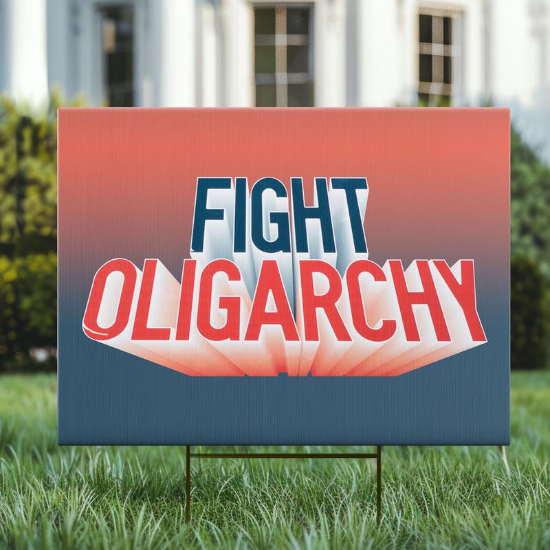 Fight the Oligarchy Yard Sign - Etsy