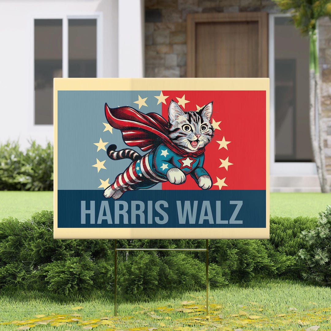 Harris Walz 2024 Yard Sign Vote Kamala, Democrat, Lawn Protest Sign ...