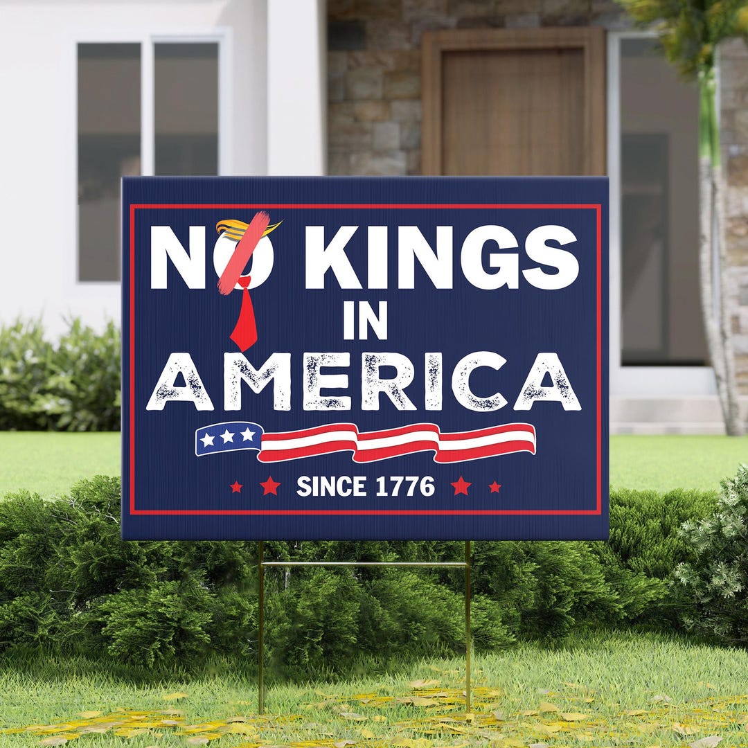 No Kings in America Yard Sign, Anti-trump, Protest Yard Sign, Democracy ...