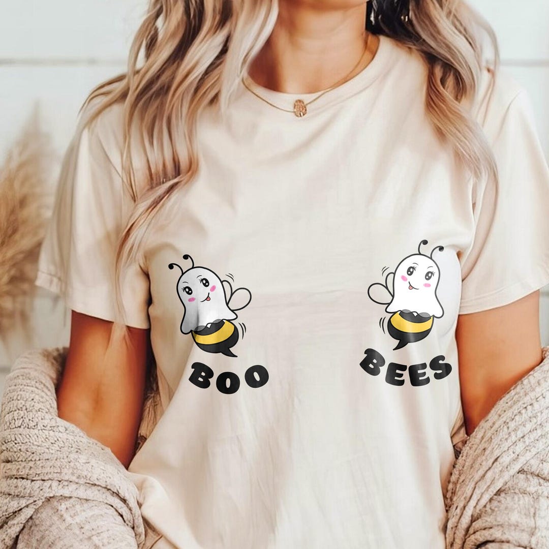 Boo Bees Shirt, Comfort Color Cute Ghost Halloween T-shirt, Funny Bee ...