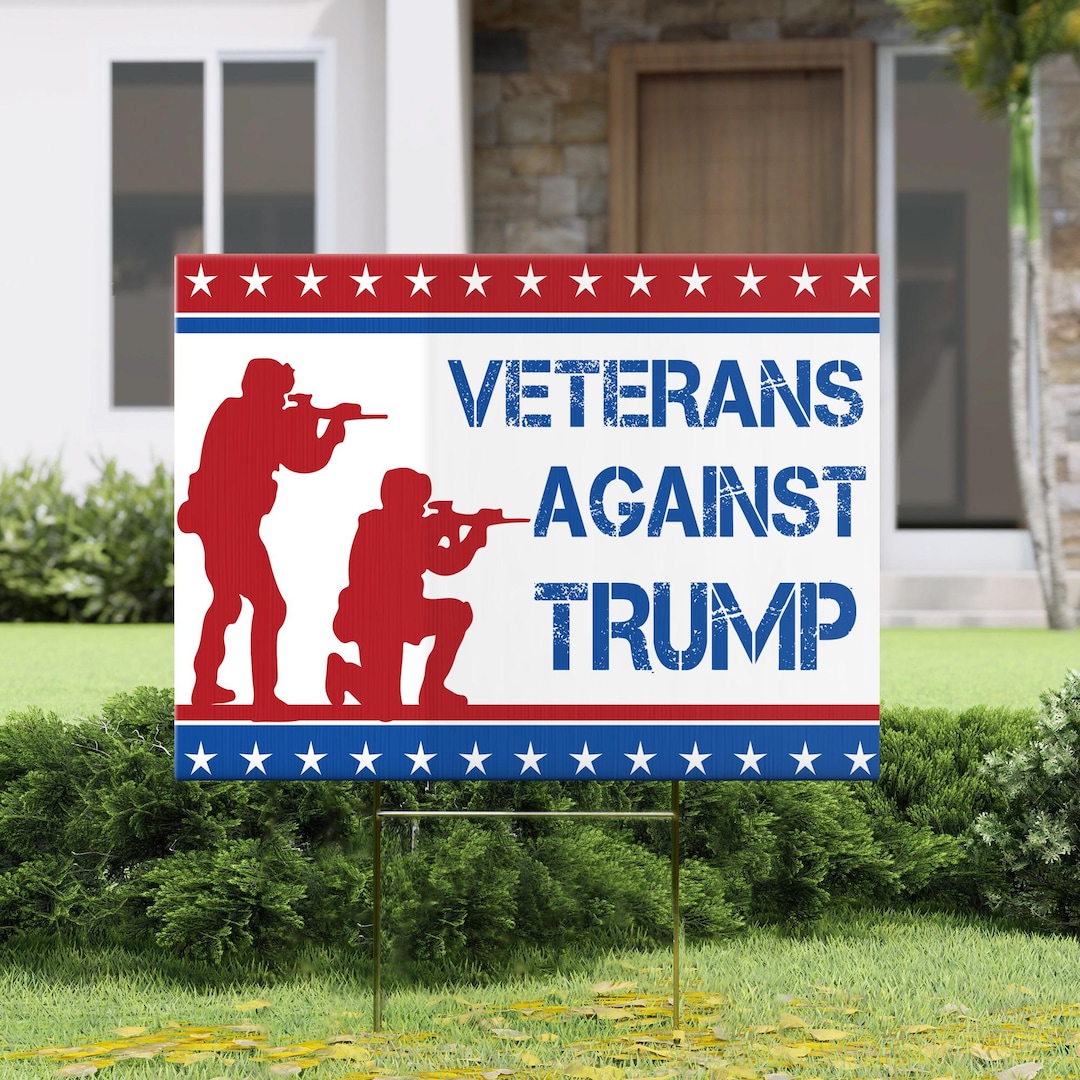 Veterans Against Trump Yard Sign, Harris Walz 2024 Yard Sign, Double ...