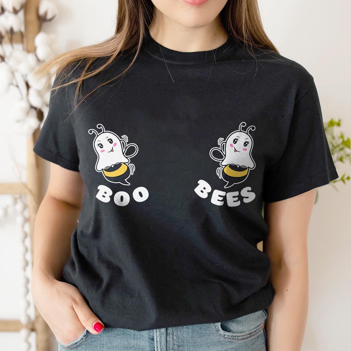 Boo Bees Shirt, Comfort Color Cute Ghost Halloween T-shirt, Funny Bee ...