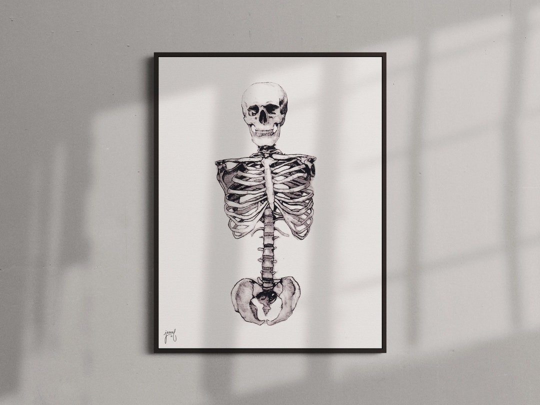 Skeleton Art Print, Skeleton Poster, Anatomical Skeleton, Gothic Art ...