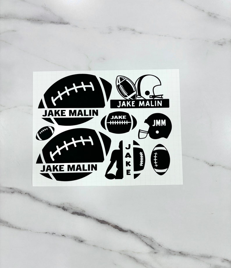 Football Decal Sheet, Boy Name Sticker, Vinyl Sport Sheet, Name Sticker ...