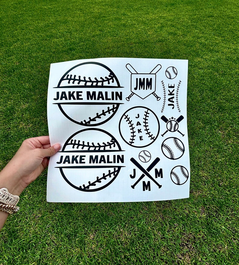 Baseball Decal Sheet, Boy Name Sticker, Vinyl Sport Sheet, Name Sticker ...