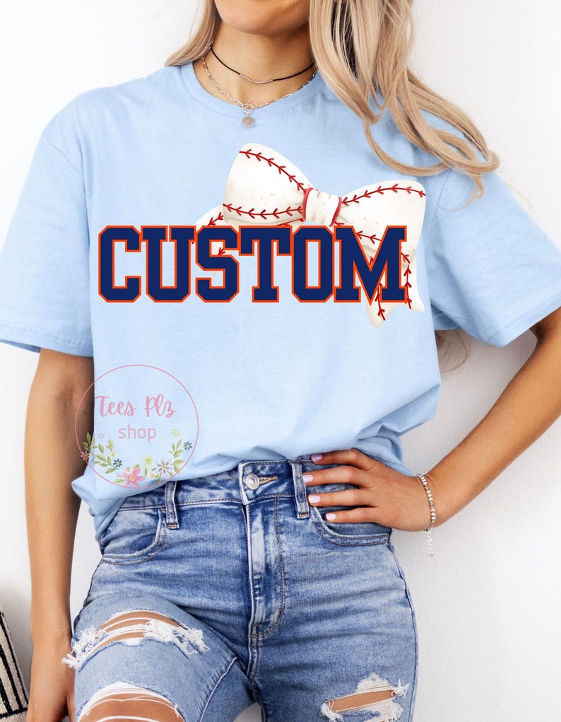 Personalized Baseball Team Name Bow Png, Custom Sublimation (digital ...