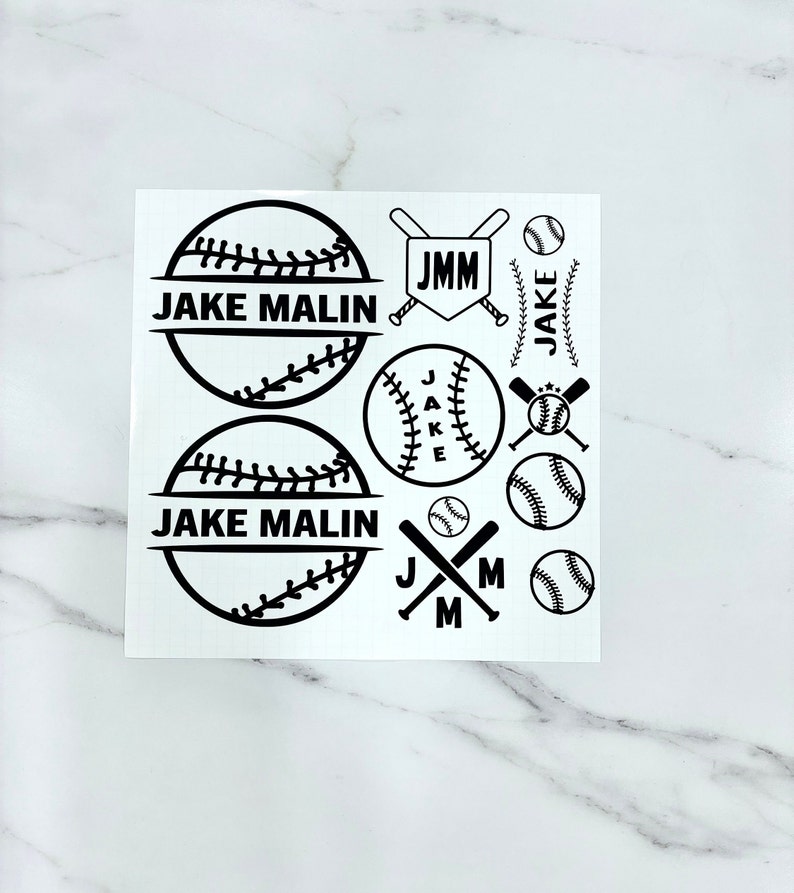 Baseball Decal Sheet, Boy Name Sticker, Vinyl Sport Sheet, Name Sticker ...