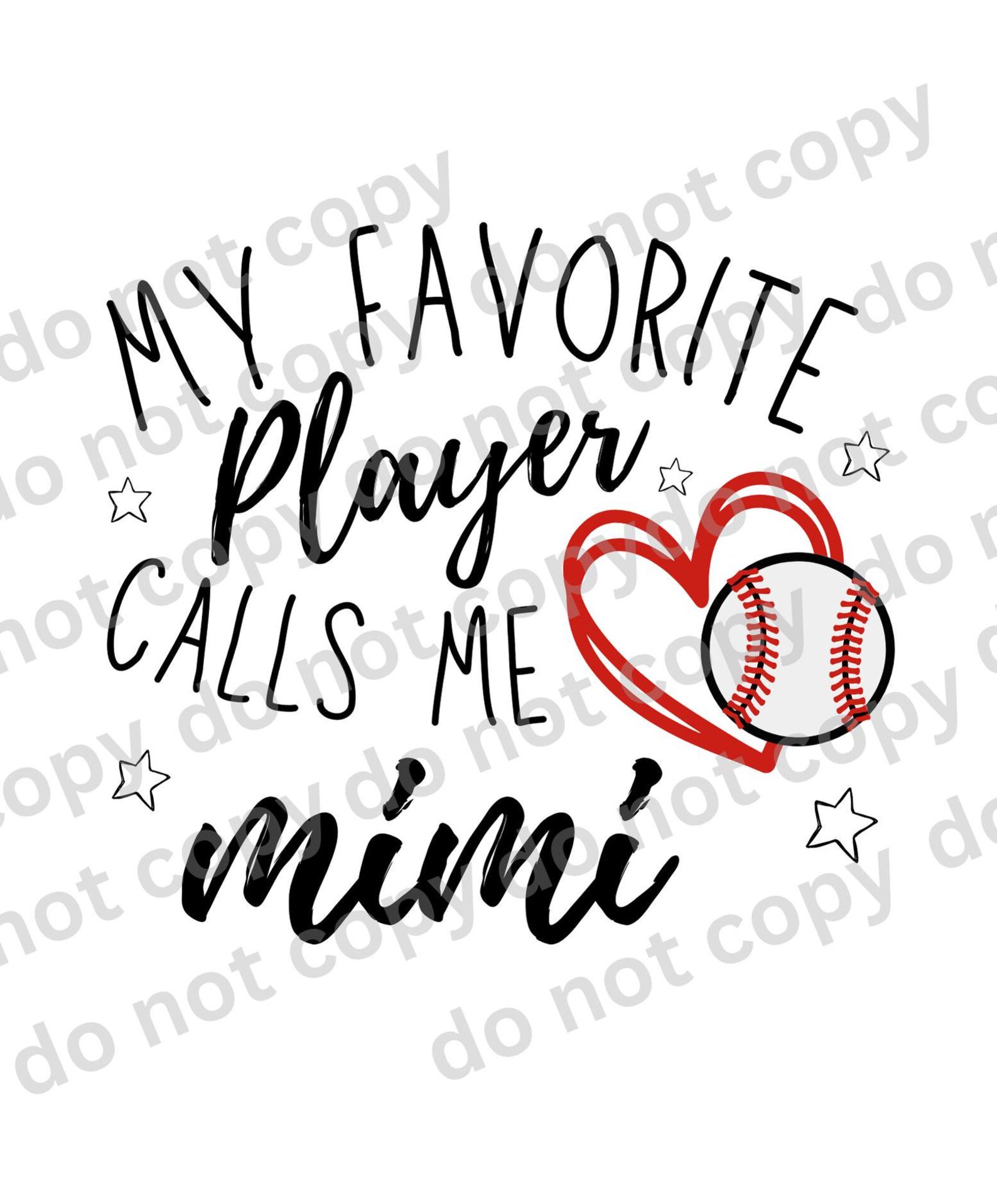 Baseball Mimi PNG, Favorite Player Design (digital Download) - Etsy