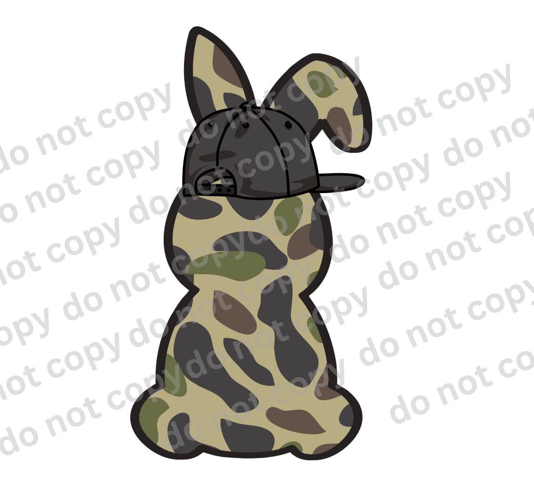 Camo Bunny With Baseball Cap, Easter PNG File (digital Download) - Etsy