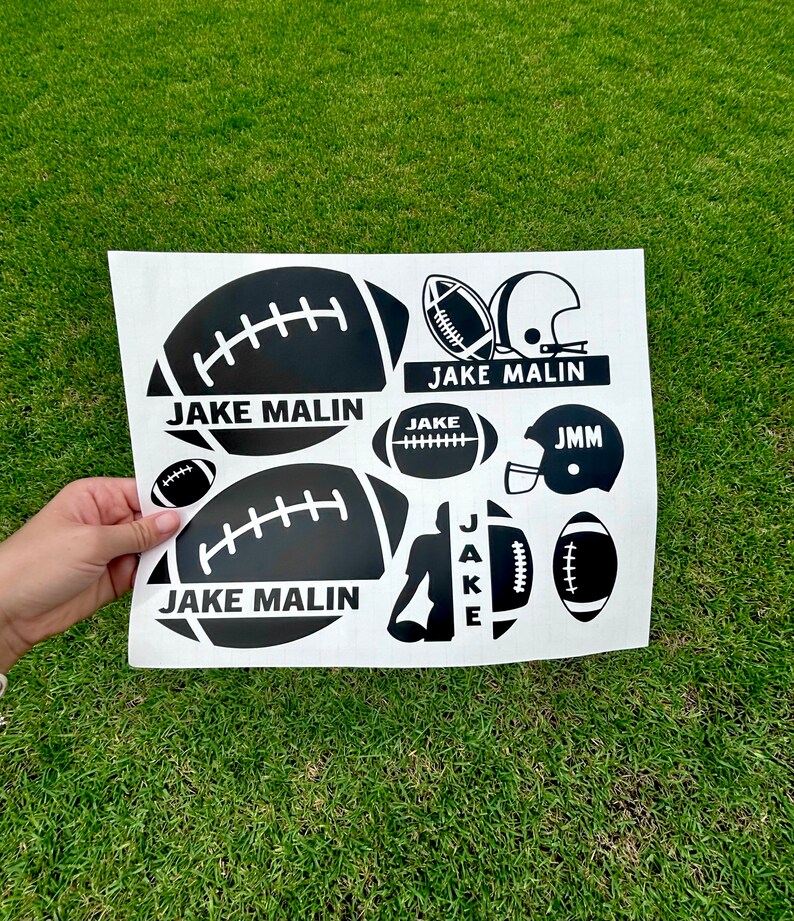 Football Decal Sheet, Boy Name Sticker, Vinyl Sport Sheet, Name Sticker ...