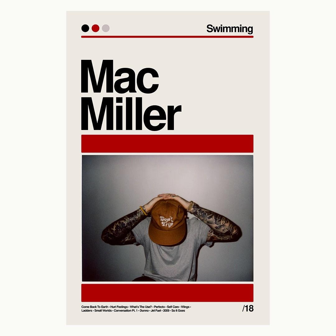 Mac Miller swimming Album Art Print 11x17 Digital Download - Etsy