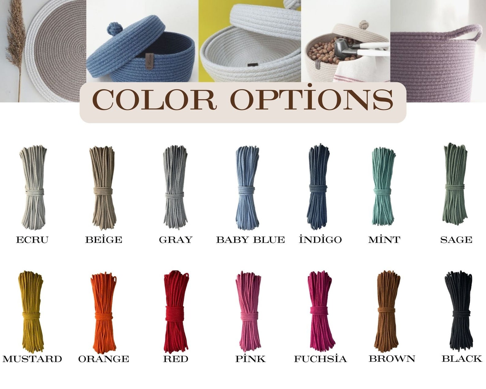 6-7 Mm Cord Rope 45-50 Meters 1 KG Braided Cotton Rope for Sewing ...