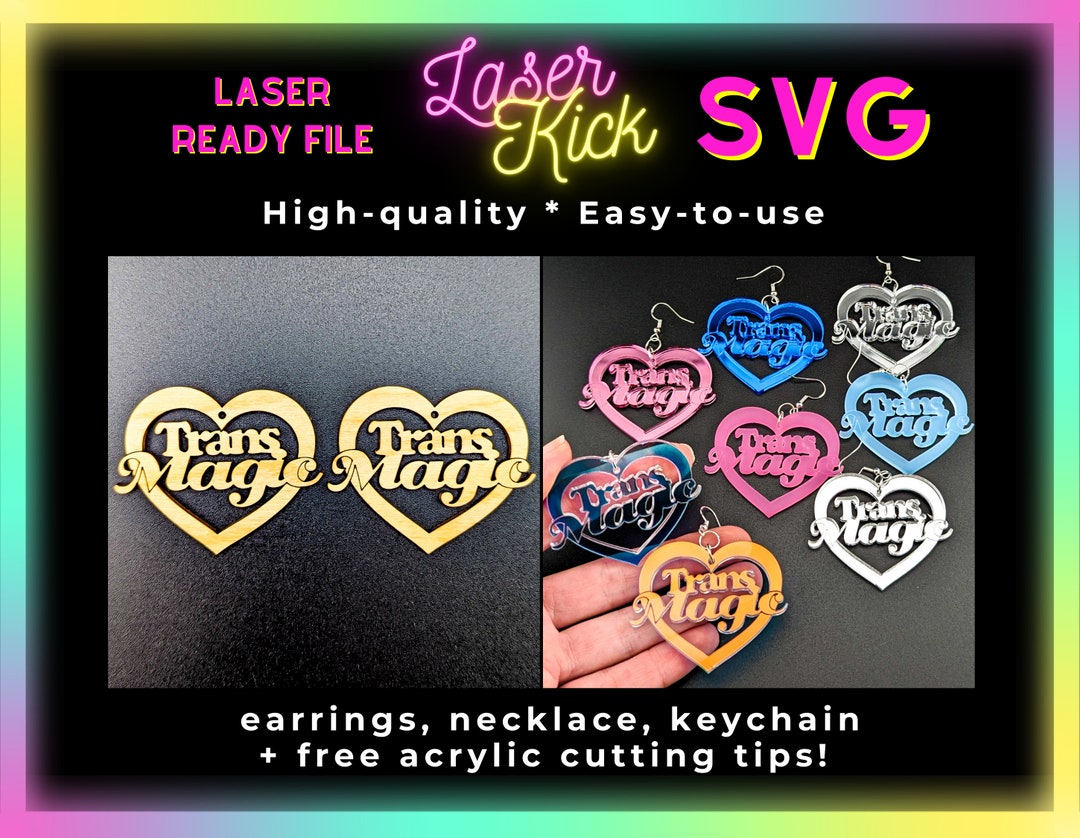 Trans Magic SVG File, Transgender Jewelry, Lesbian Earrings - Etsy