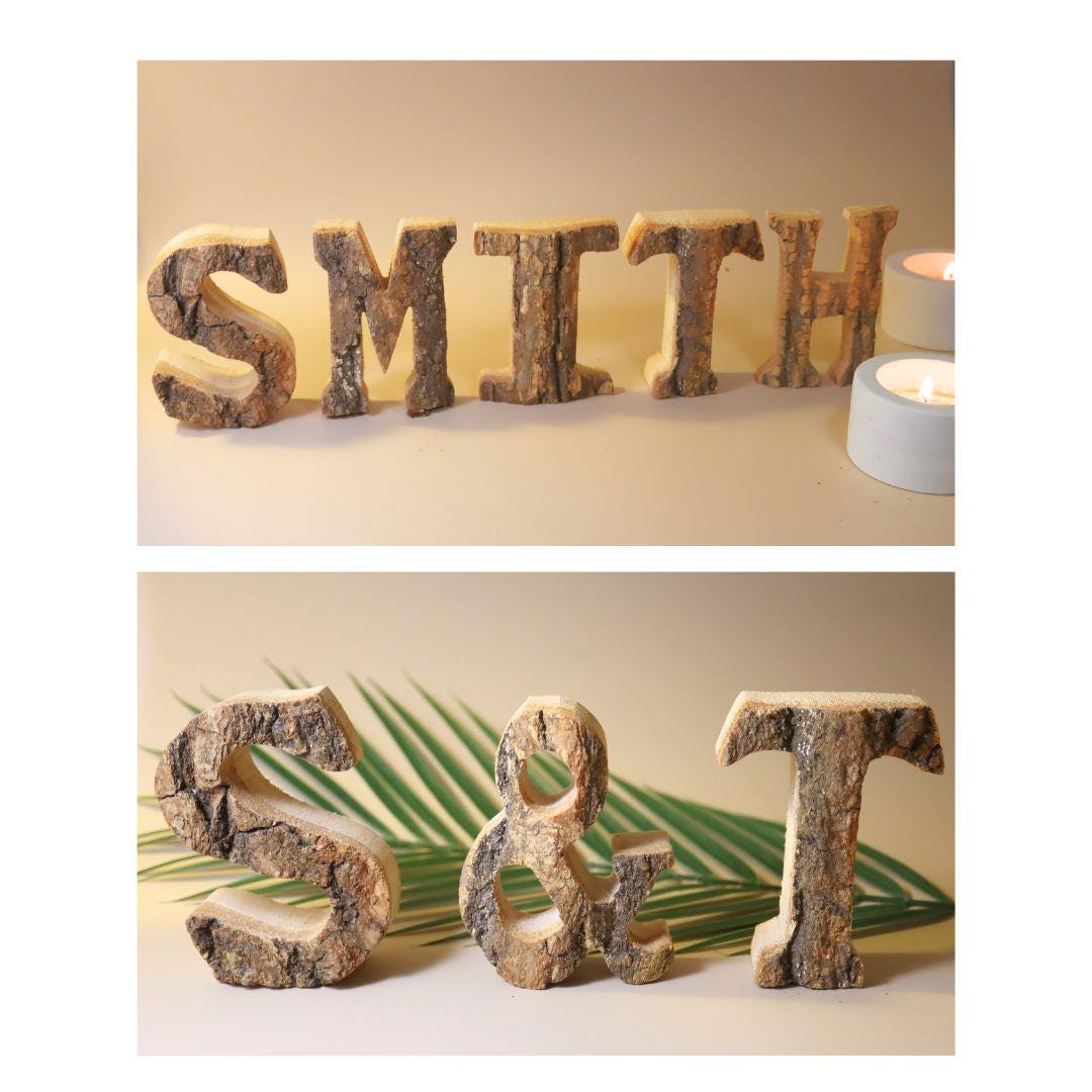 Rustic Wooden Letters Alphabet and Numbers, Wood Wall Hanging or Free ...