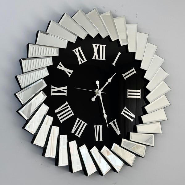 Mirrored Wall Clock - Etsy