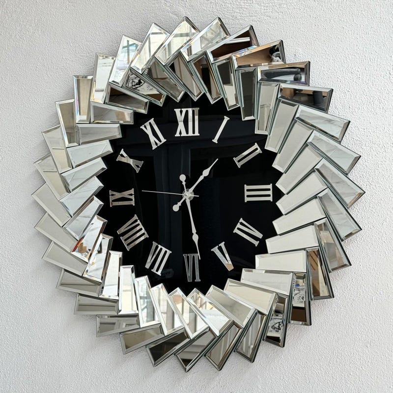 Mirrored Wall Clock - Etsy