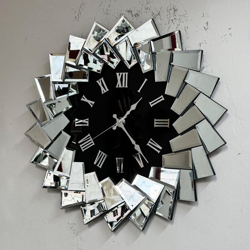 Unusual Large Ultra Lux and Modern Wall Clock and Home Decor, Silver ...