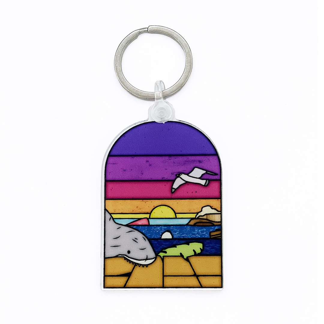 Stained Raft Keychain - Raft Game Themed, Survival Game Gift, Gamer ...