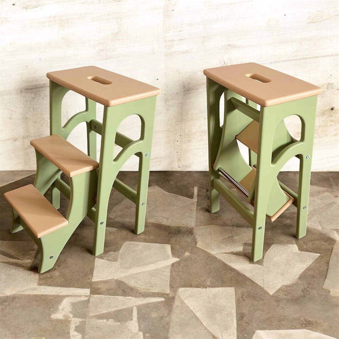 Stepladder, Wood Foot Stool, Kitchen Step Stool, Library Step Stool ...